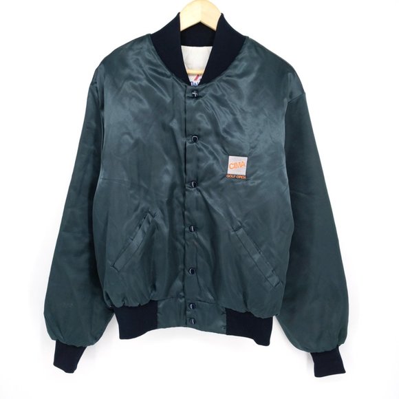 Majestic | Jackets & Coats | Vintage Majestic Cima Golf Satin Bomber ...